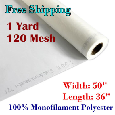 1Yard 120 Mesh Silk Screen Fabric 48T, 100% Monofilament Polyester 50 ...