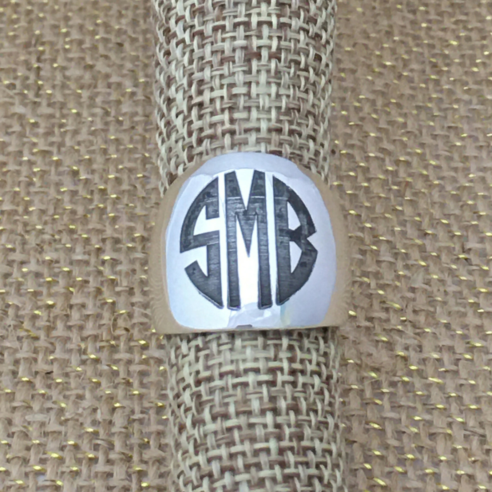 Sterling Silver Personalized Monogrammed Signet Dome Ring Cigar Band | eBay