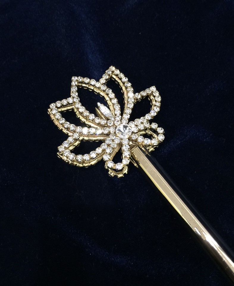 Crystal Clear Rhinestones Scepter With Gold Plated. Scepter.18" Tall ...