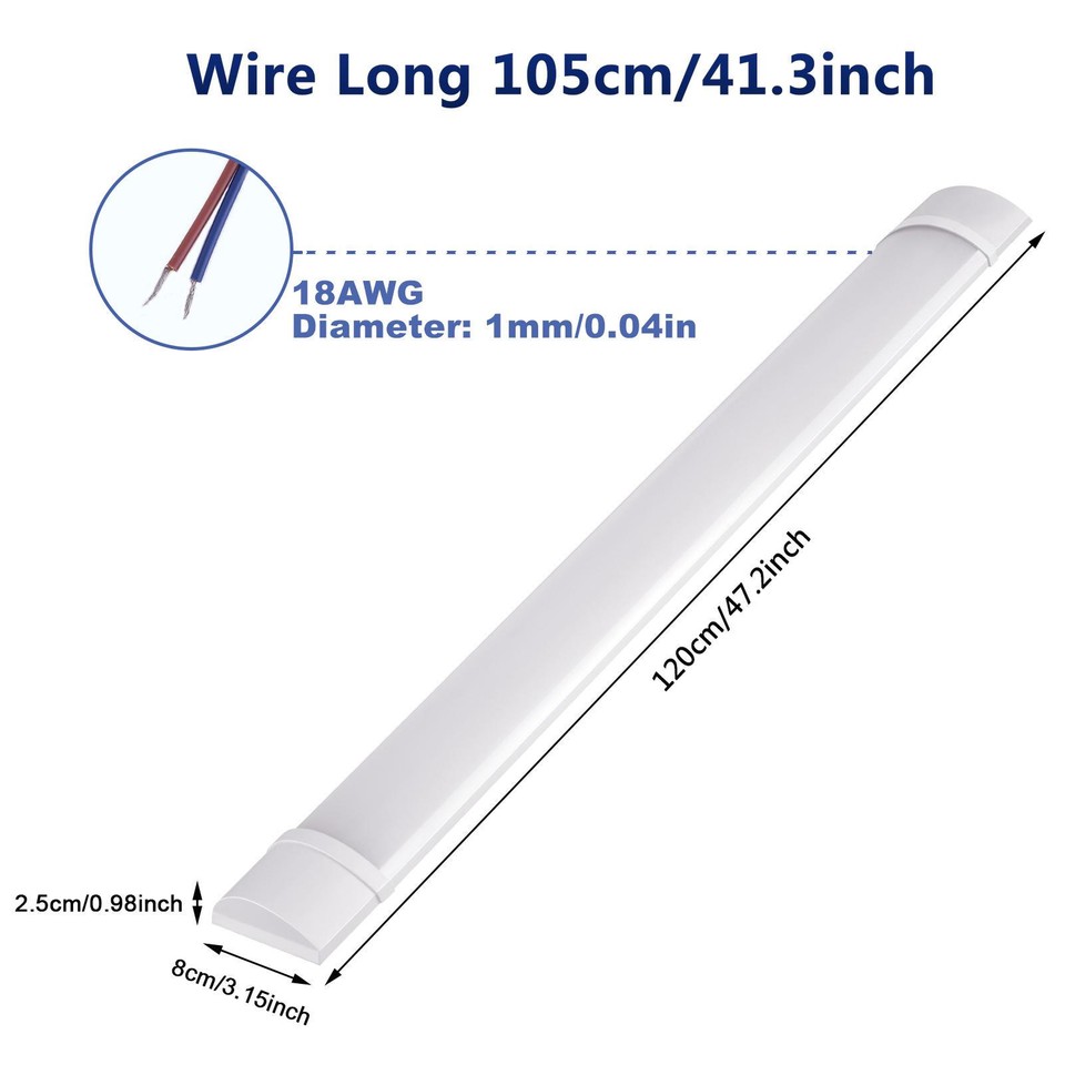 LED Batten Tube Light 1FT 2FT 3FT 4FT Ceiling Surface Mount Lamp Office ...
