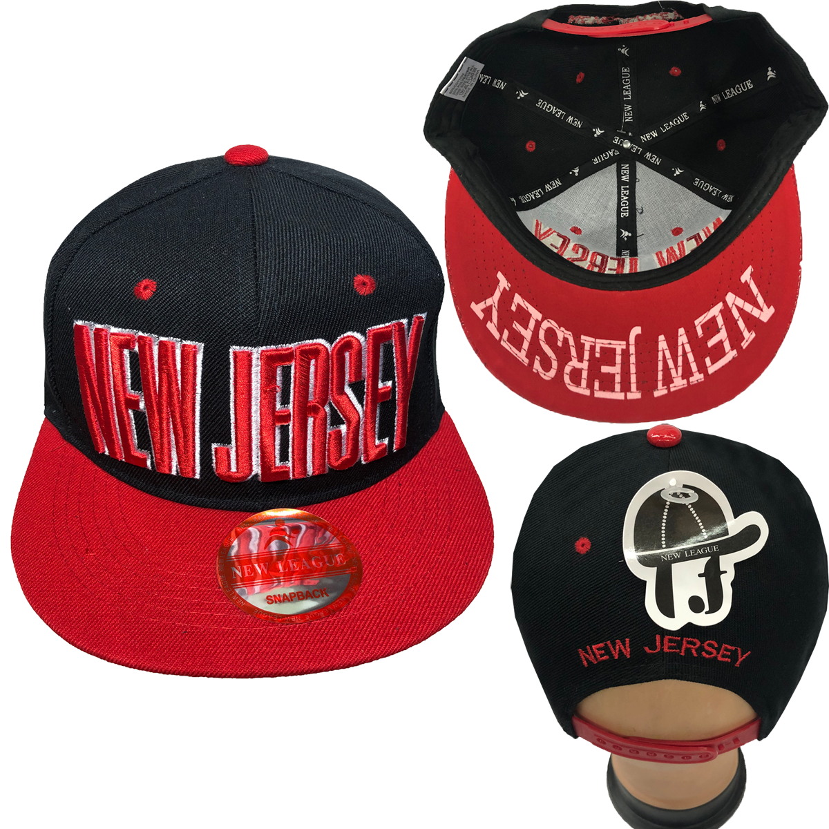 NEW JERSEY 3D Embroidered Hip Hop Snapback Adjustable Baseball Cap Hats ...