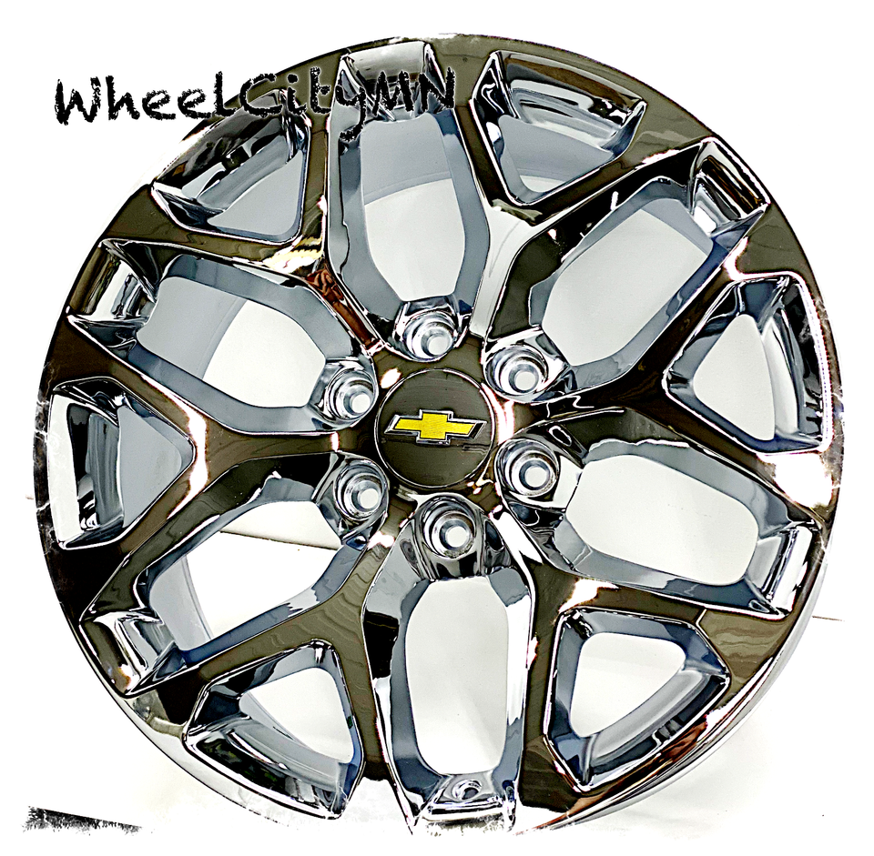 24" chrome OE replica Snowflake SFO 5668 rims fits 2022 Chevy Tahoe 6x5 ...