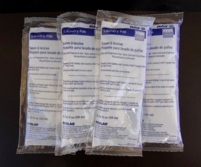 60 or 120 Packets ~ Kay Ecolab Laundry Pak Dye & Fragrance Free ~2 fl ...