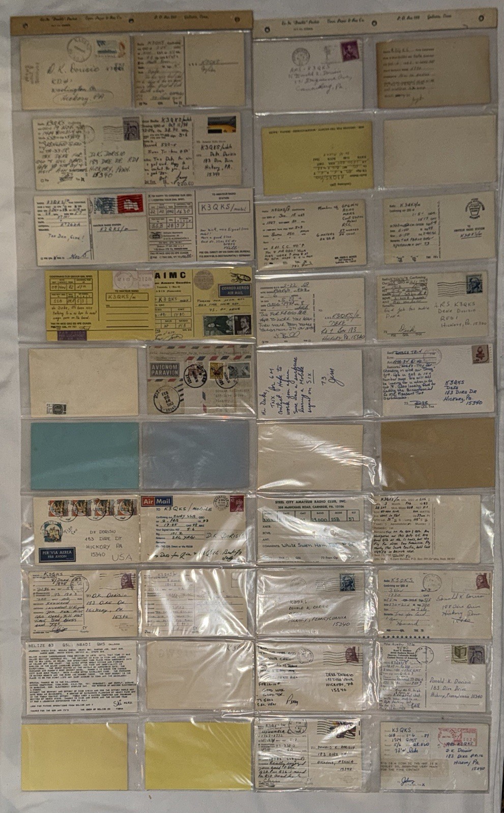 Lot of 40 Amateur Ham CB Shortwave Radio QSL Call Cards USA Citizens ...