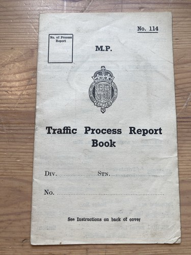 1951 Metropolitan Police Traffic Process Report Book | eBay