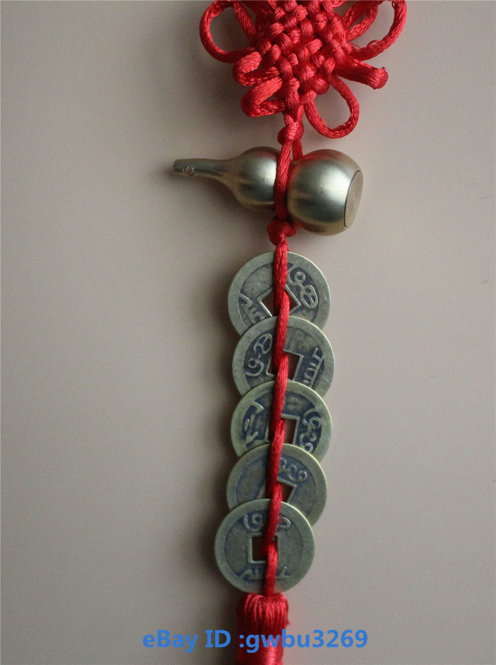 Feng Shui Gourd Chinese Brass Lucky charm string Ching wealth ...
