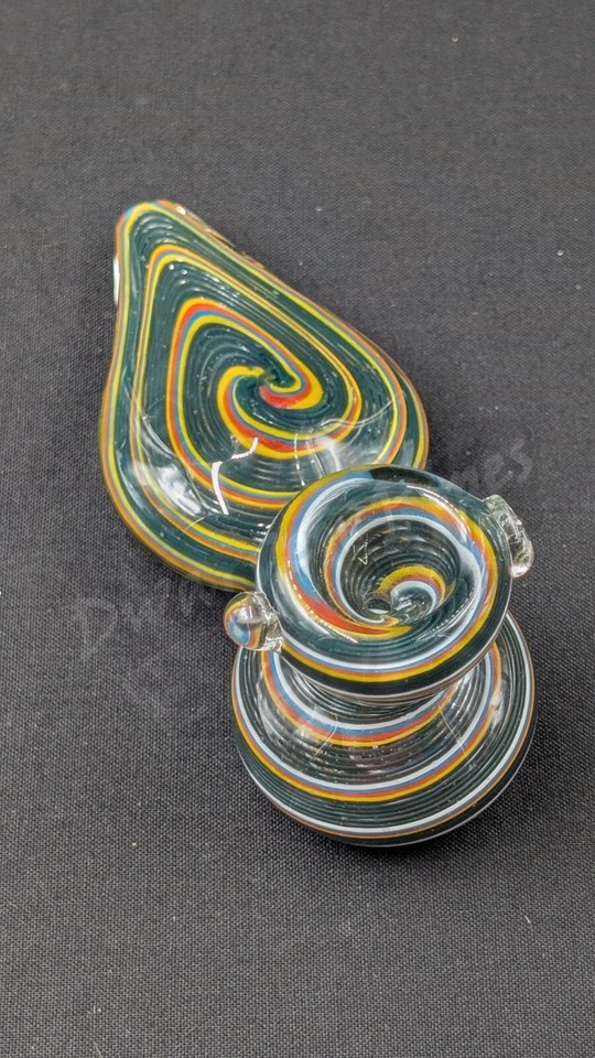 4.5" Tobacco Smoking Pipe Bowl Glass Hand Pipe 2 Tier Swirl BK | eBay
