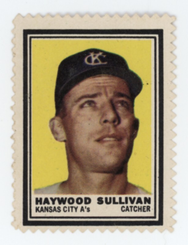 1962 Topps Baseball Stamp. Haywood Sullivan. Kansas City A's. Excellent ...