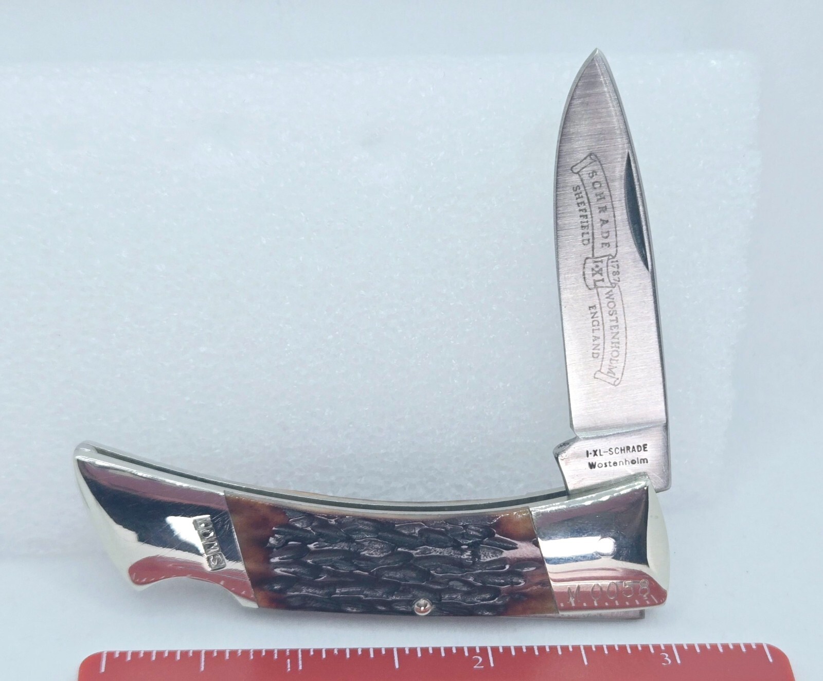 IXL SCHRADE WOSTENHOLM SHEFFEILD ENGLAND 1 BLADE LOCKBACK BONE HANDLES ...