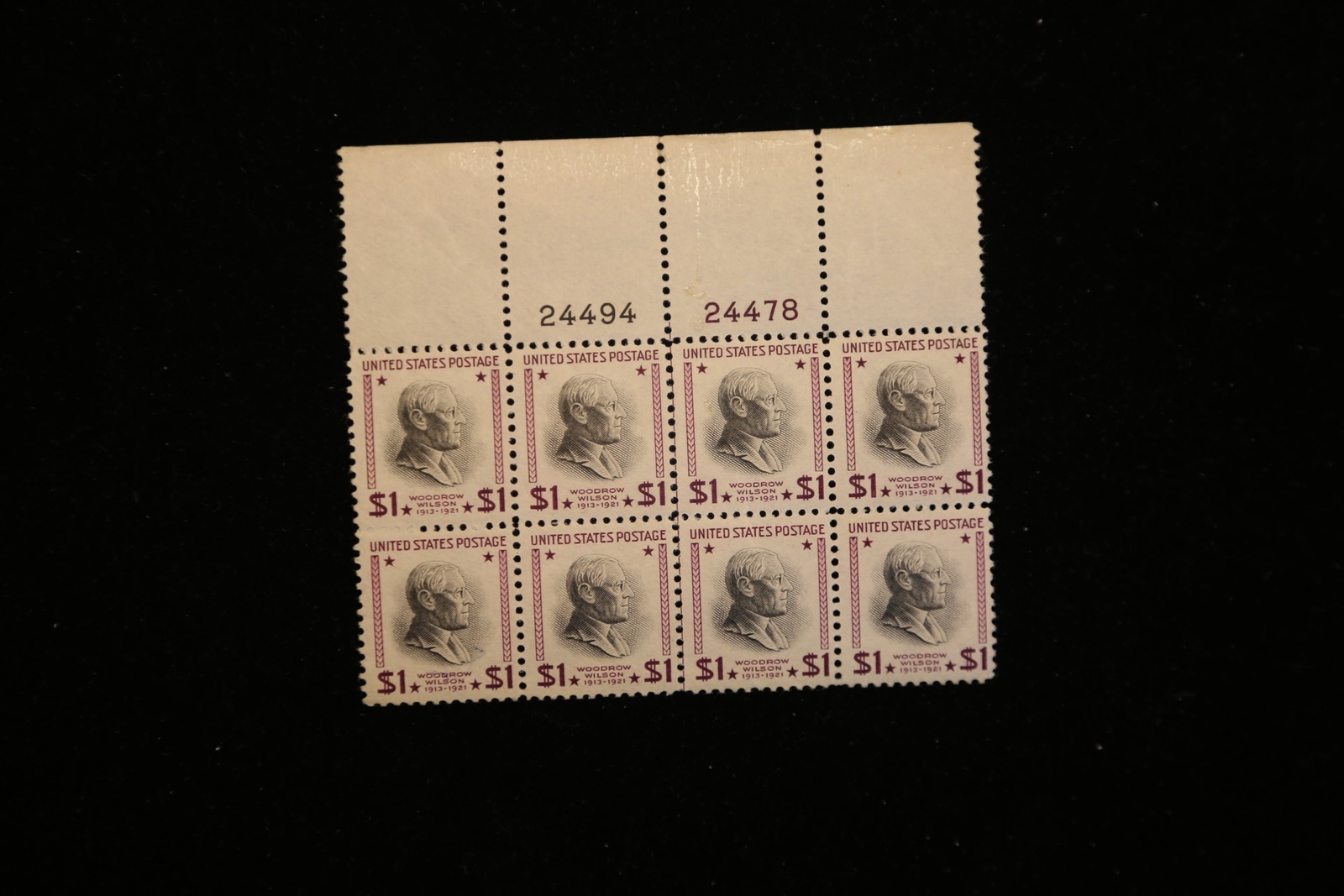 US POSTAGE STAMP BLOCK OF 8 $1 WILSON MINT MH NO RESERVE | eBay