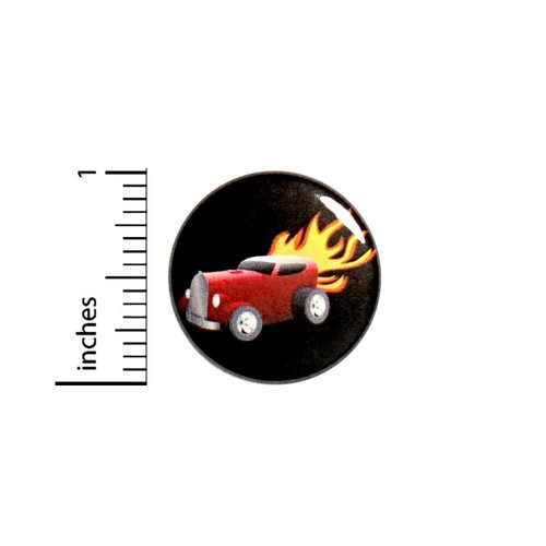 Hot Rod Flame Fridge Magnet Vintage 50s Style Greaser Cool Round Magnet ...