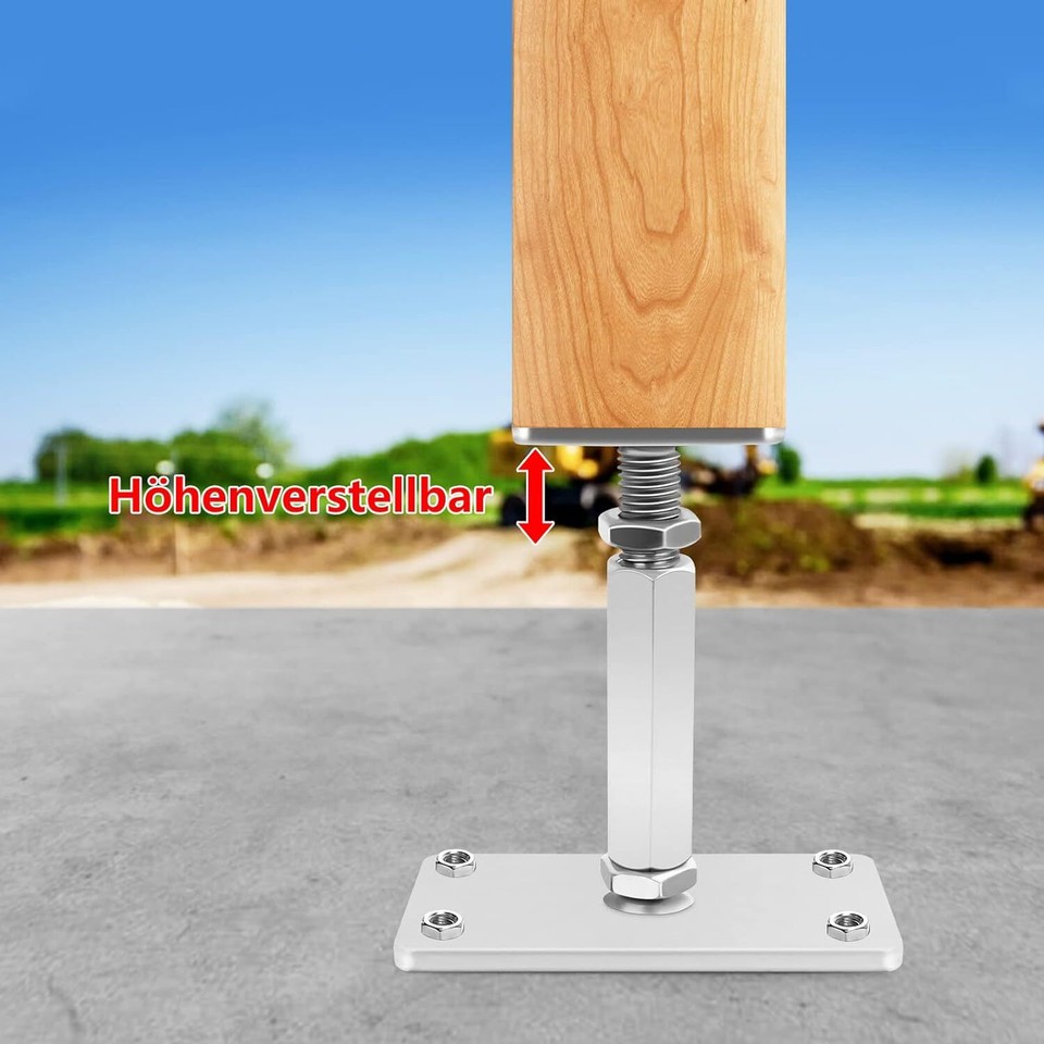Pfostenträger höhenverstellbar 140 - 200mm Pfostenschuh Stützenfuß 80 x ...