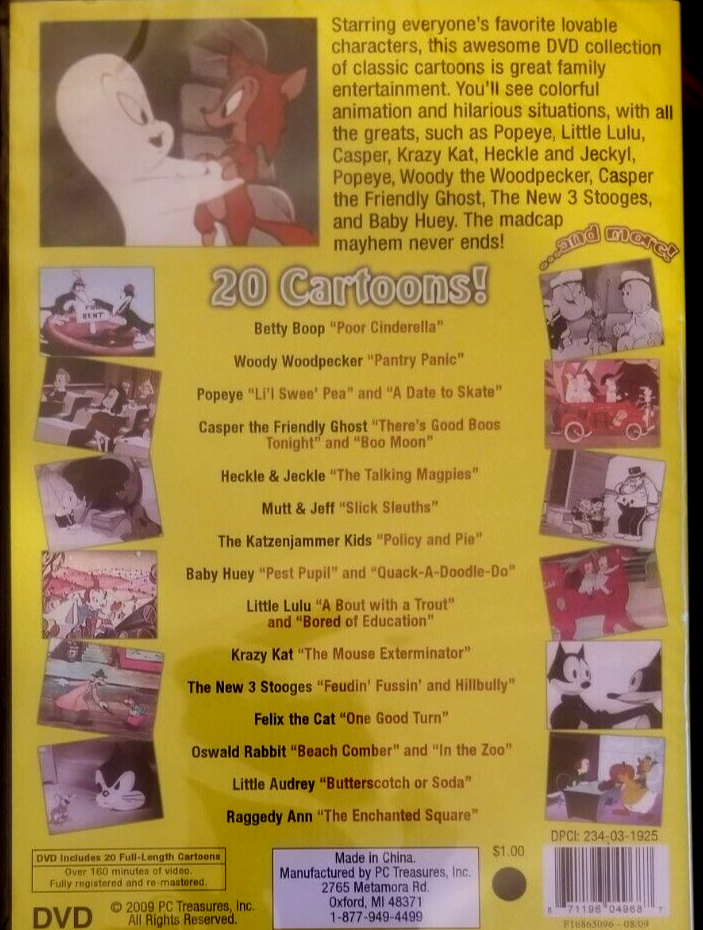 Cartoon Cut-Ups 20 Classic Cartoons (DVD) New and Sealed Thincase | eBay