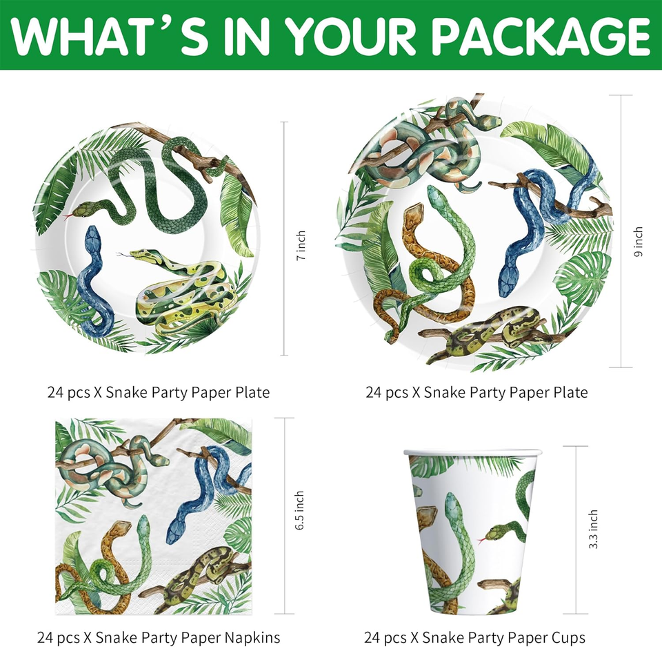 Snake Party Decorations - Reptile Theme Snake Birthday Party Supplies ...