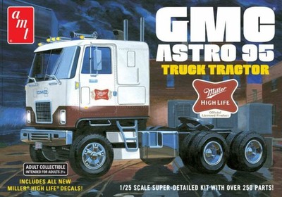 AMT Models 1230 '1:25 Scale GMC Astro 95 Semi Tractor Miller Beer Model ...