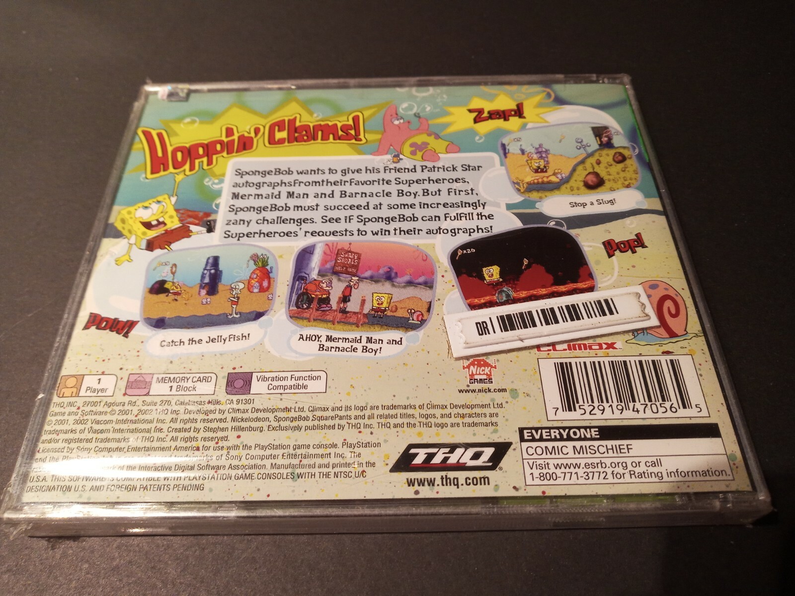 SpongeBob SquarePants: SuperSponge (Sony PlayStation 1, 2001) for sale ...