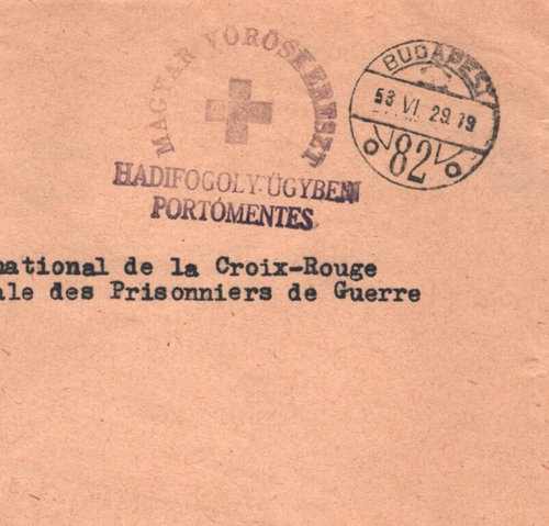 HUNGARY Cover RED CROSS POW MAIL Switzerland Geneva Budapest 1953 KA860 ...