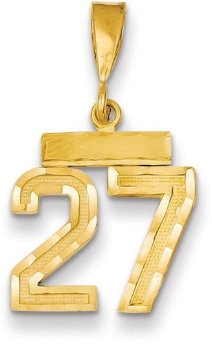 14K Yellow Gold Small Shiny-Cut Number 27 Charm | eBay