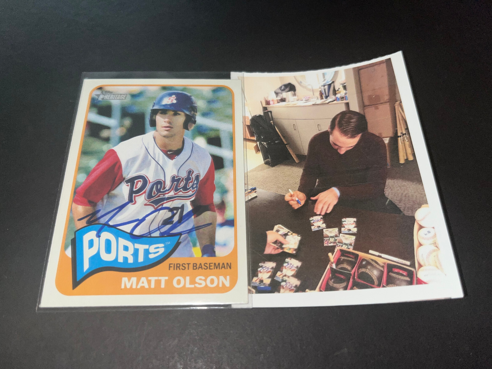 Matt Olson Oakland A's 2014 Autographed Signed Topps Heritage Minors | eBay