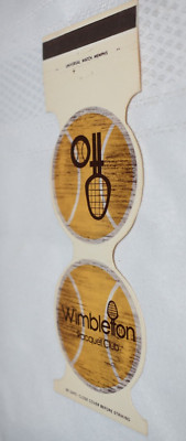 Wimbleton Racquet Club Advertising Matchbook Cover | eBay