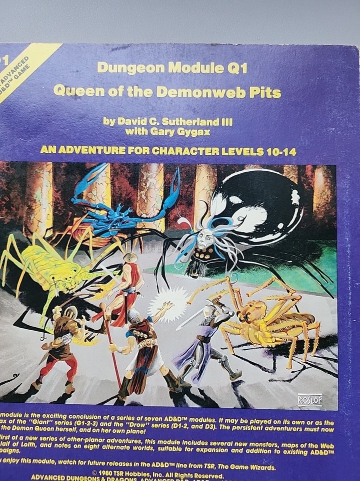 1981 TSR AD&D Q1 QUEEN OF THE DEMONWEB PITS 9035 Adventure Module | eBay