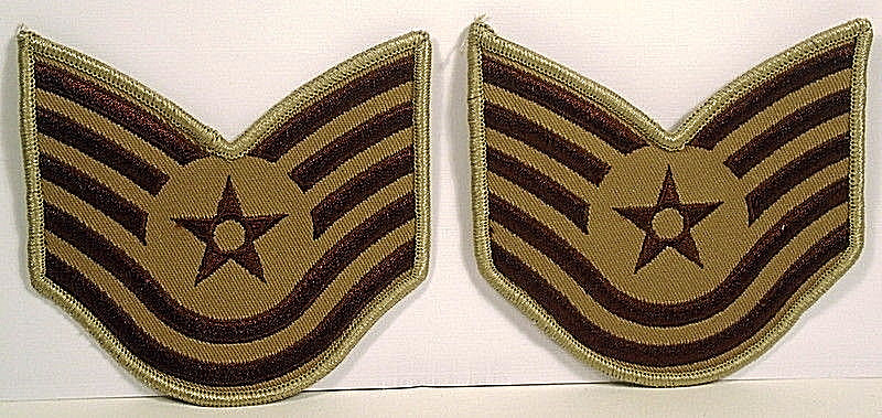US Air Force Male Technical Sergeant Stripes Rank Desert Battle Dress ...