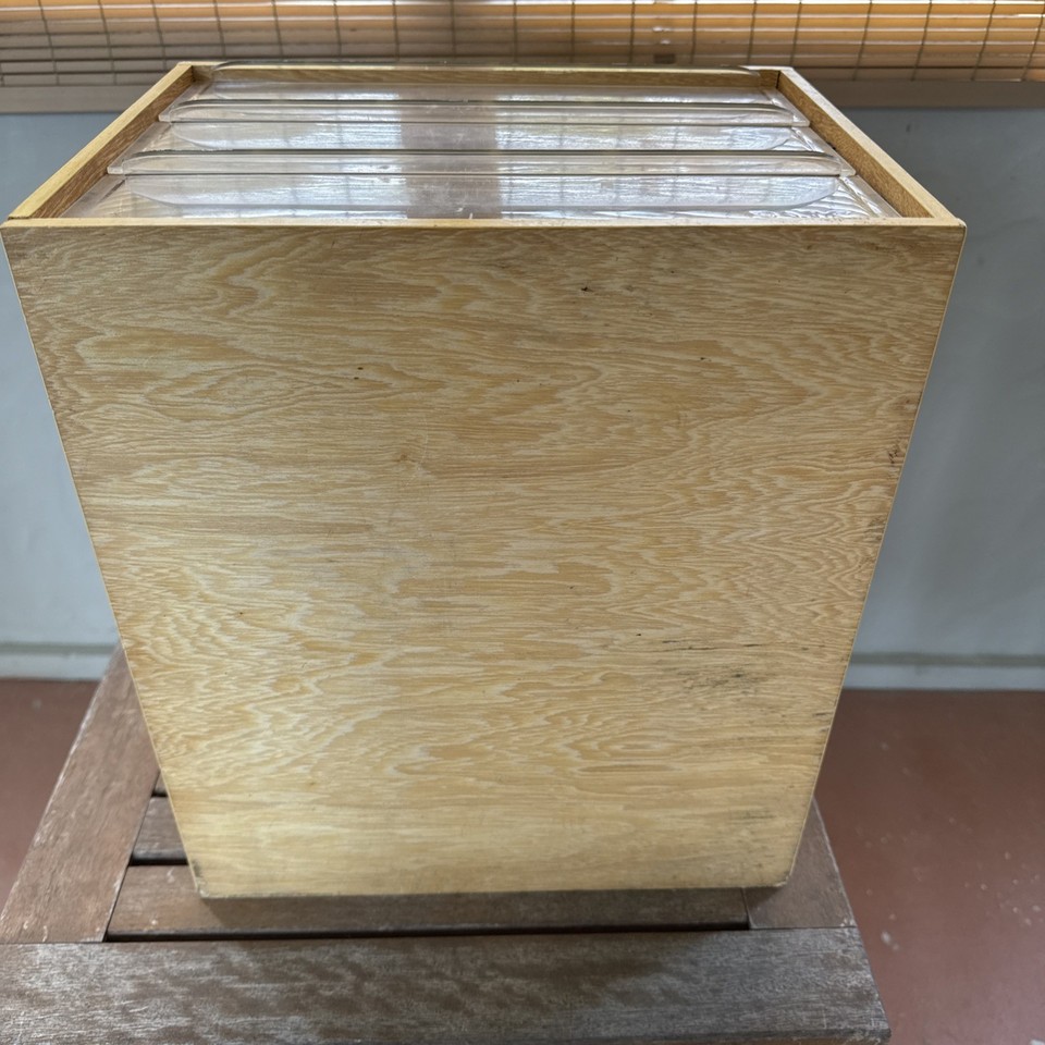 Vintage DMC Thread Floss Wooden Wood 3 Drawer Box Embroidery Storage W ...