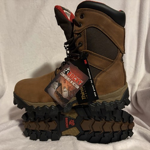 ROCKY 8” Alpha CT Work Boots Brown Leather Composite Men’s Size 8M ...