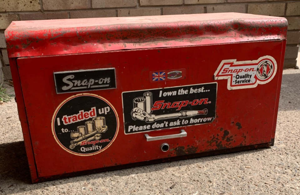 Original Vintage Snap On Tools Drawer Top Chest Tool Box Red Snap-On ...