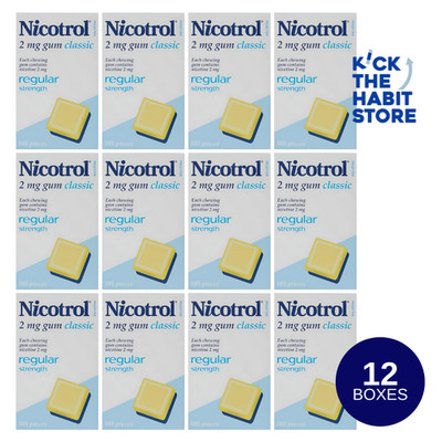 NICOTROL GUM 2 MG CLASSIC 1260 Pieces 12 Boxes Sugar Free Nicotine 2027 ...
