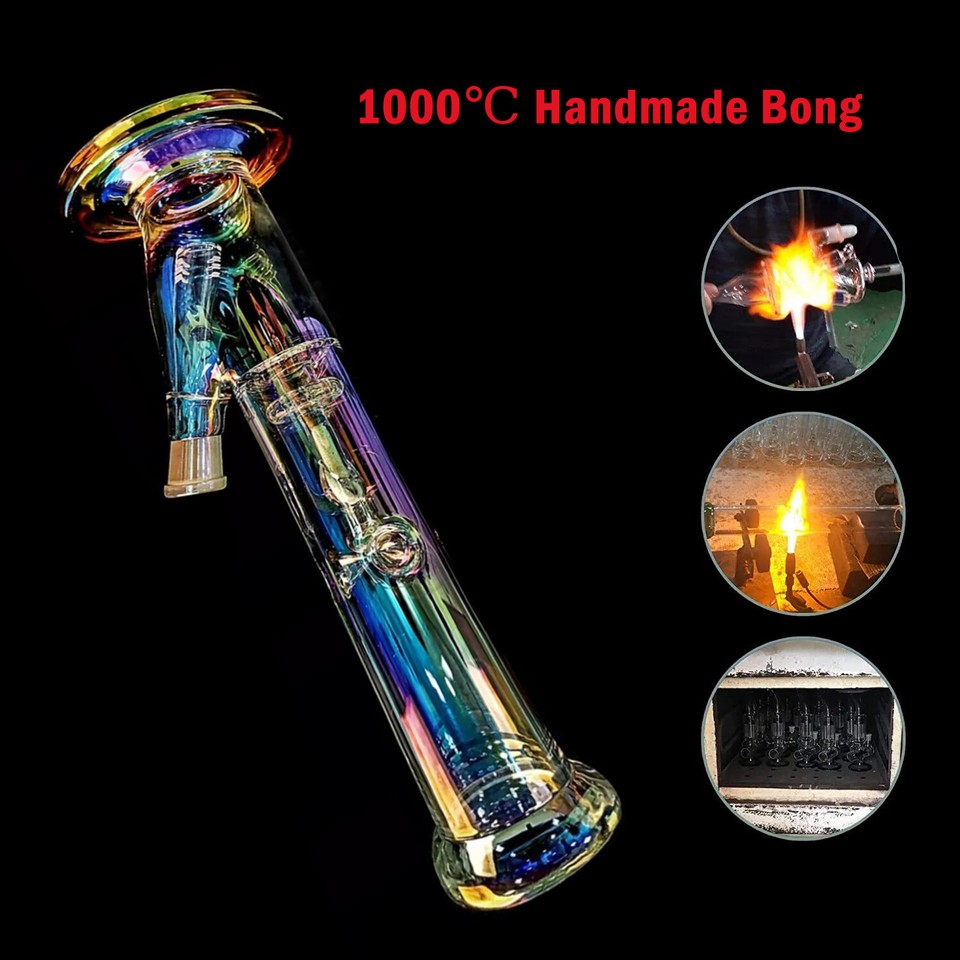 12" Heavy Glass Bong Percolator Water Pipe Thick Smoking Hookah 14mm ...