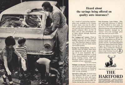 1963 Hartford Insurance: Quality Auto Insurance Vintage Print Ad | eBay