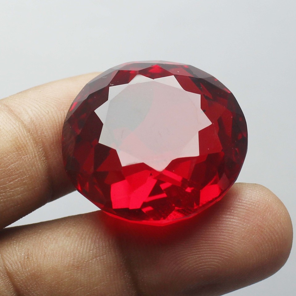 AAA+ 90To 100 Ct Mozambique Blood Red Ruby Cut Round Certified Loose ...