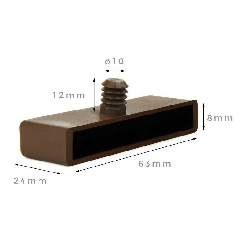63mm Bed Slat Holders / Caps for Wooden Bed Frames 1 Prong / Peg - 10 ...