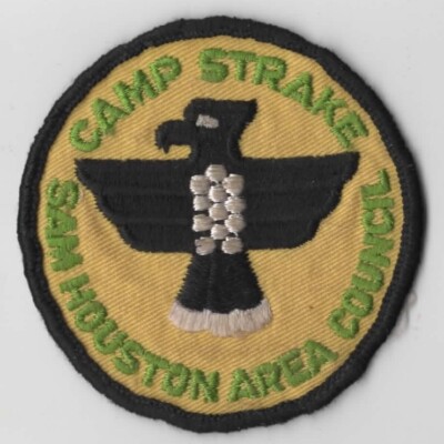 Camp Strake Sam Houston Area Council BSA Patch BLACK Bdr. (SEWN ...