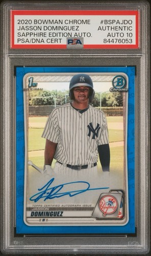 2020 Bowman Chrome Sapphire Signed Jasson Dominguez RC Autograph PSA 10 ...