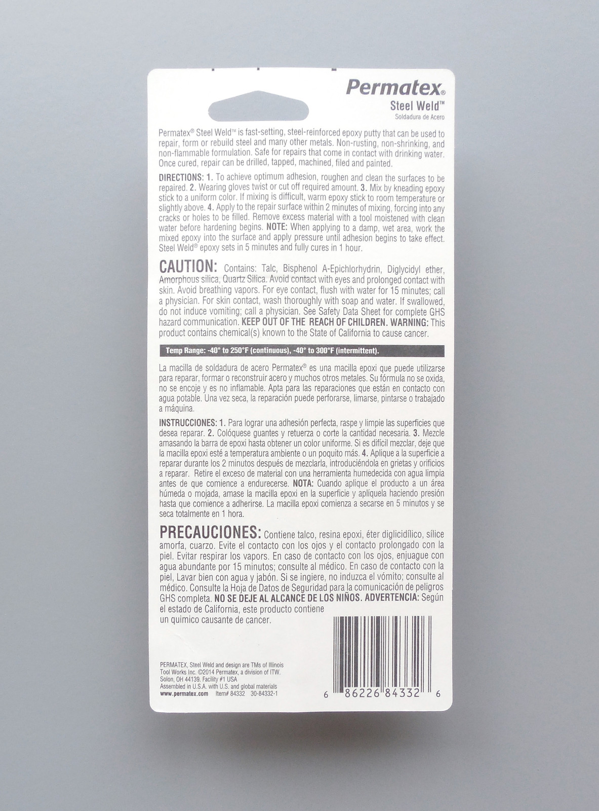 STEEL WELD EPOXY PUTTY PERMATEX # 84332 STICK 56g item 30843321 | eBay