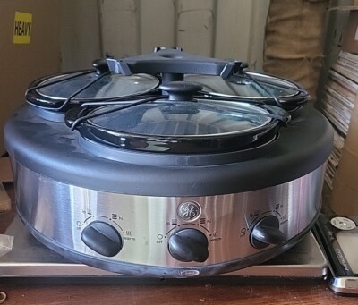 GE 3-Crock Round Slow Cooker Model 103734 | eBay