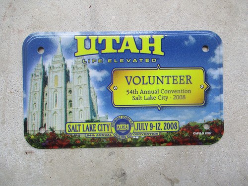 Utah ALPCA National meet motorcycle license plate # Volunteer | eBay