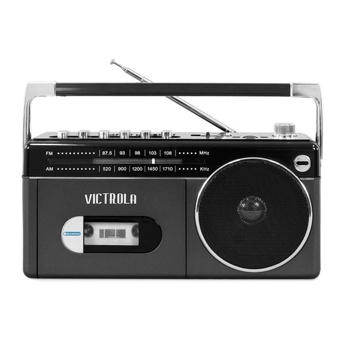 Victrola Mini Bluetooth Boombox with Cassette Player, Recorder and Am ...