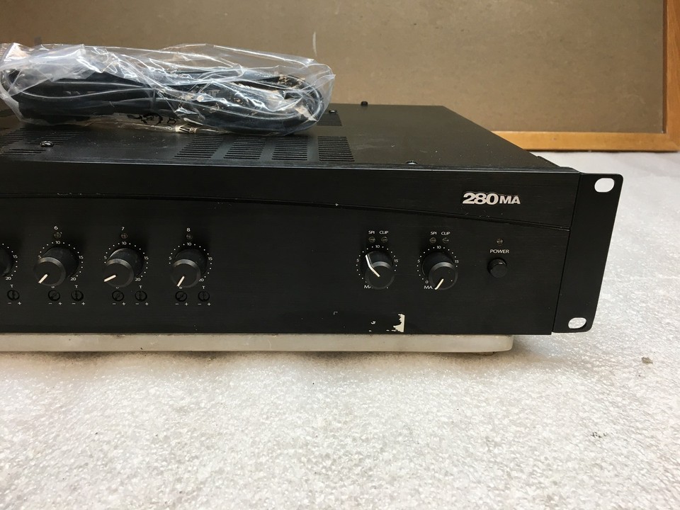 Crown 280ma 8-Input Dual 80W 70V/100V Commercial Audio Mixer Amplifier ...