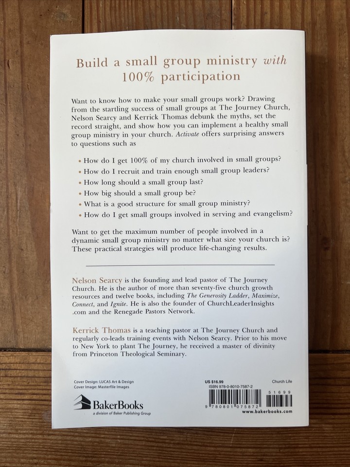 Activate: An Entirely New Approach to Small Groups by Nelson Searcy ...