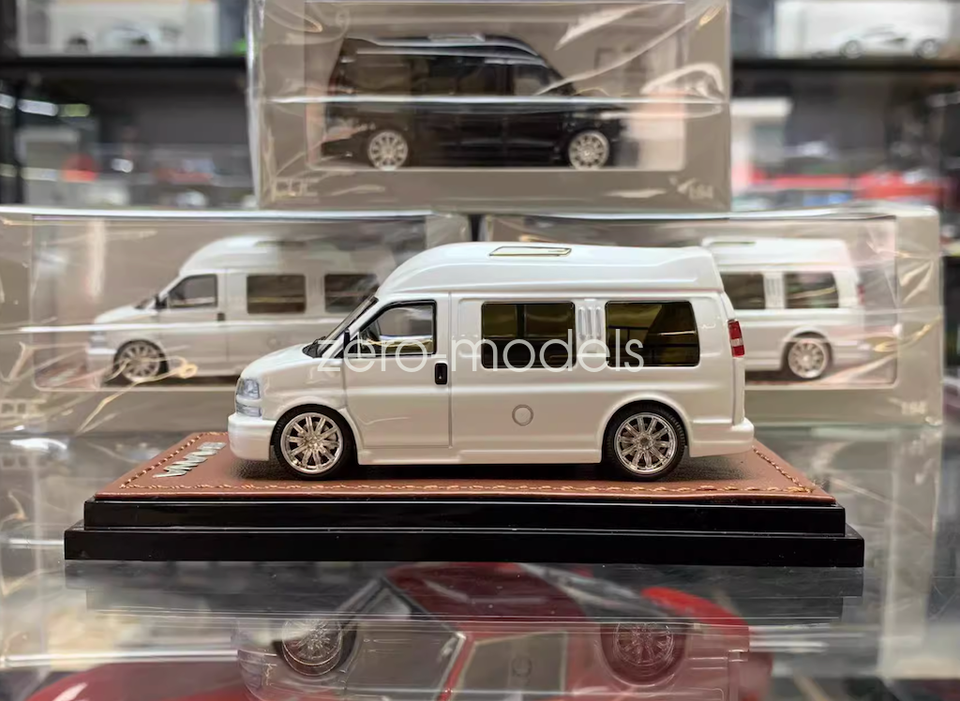 GOC 1:64 White GMC Savana Cutaway Van MPV RV Model Diecast Metal Car ...