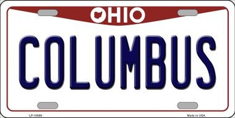 COLUMBUS OHIO STATE BACKGROUND METAL NOVELTY LICENSE PLATE TAG | eBay