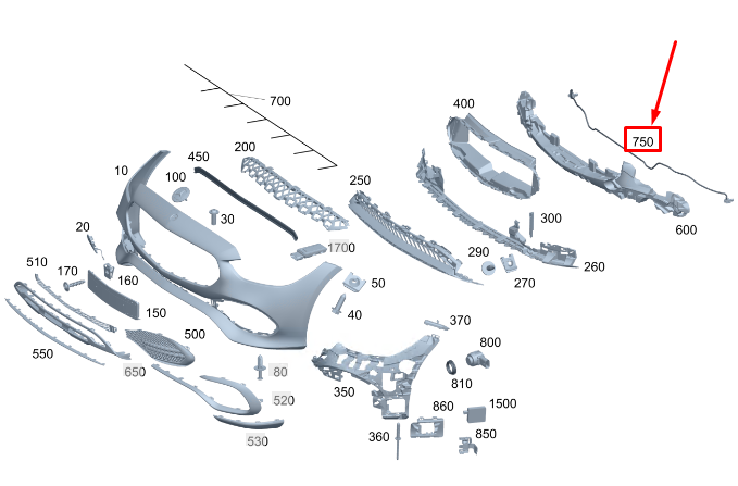 MERCEDES-BENZ C W206 Front Bumper Pressure Sensor A2069058704 NEW ...