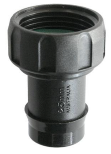 POLY PIPE FITTINGS NUT AND TAIL FEMALE X BARB 3/4" BSP x 19mm PACK OF ...