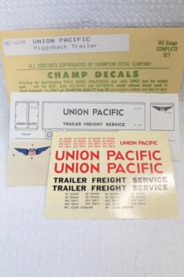 CHAMP DECALS HO SCALE UNION PACIFIC PIGGY BACK TRAILER (HC-609) | eBay