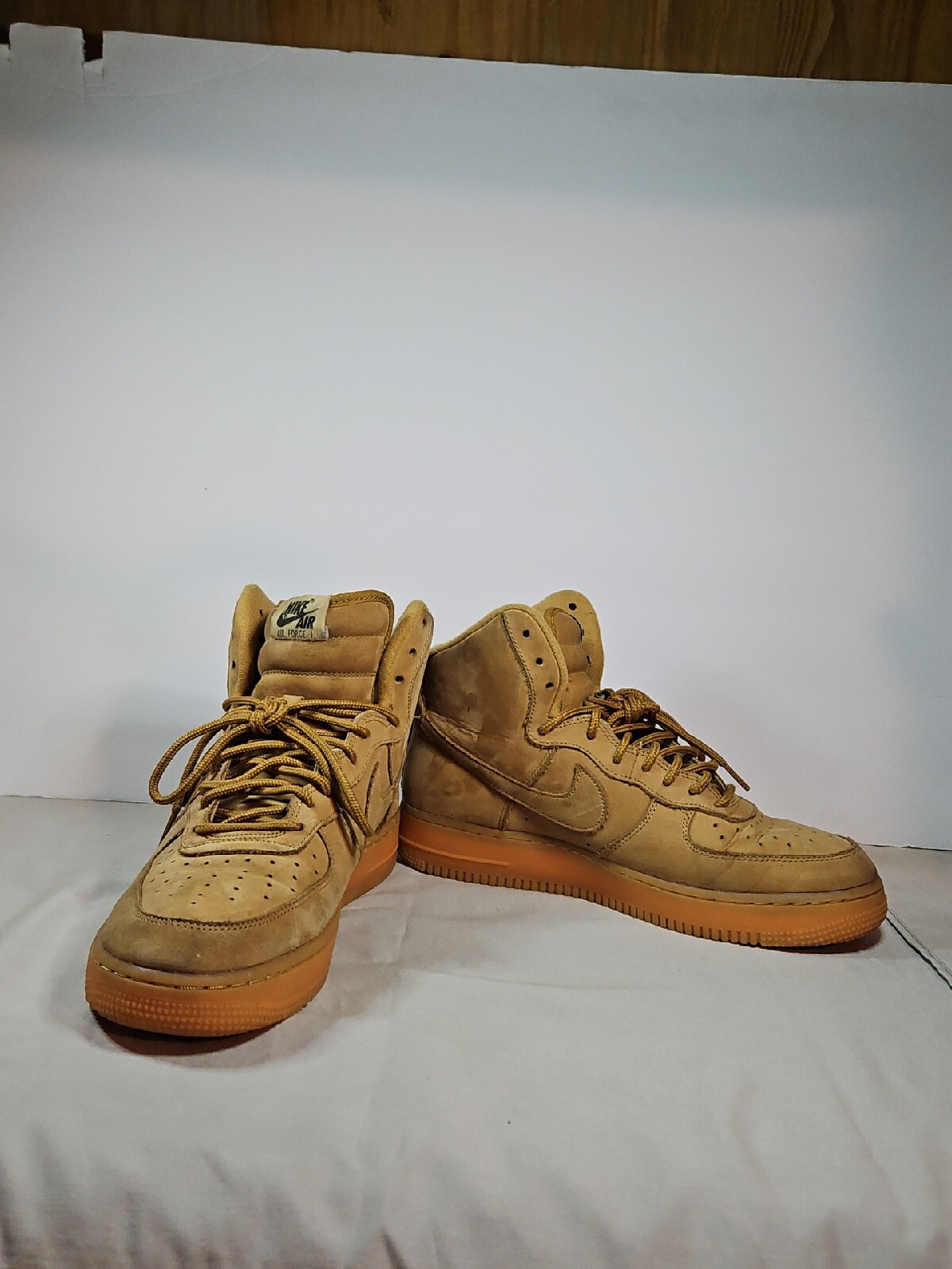 Nike Air Force 1 High Top Suade-Khaki Shoes Size 8.5 No Insoles Style ...