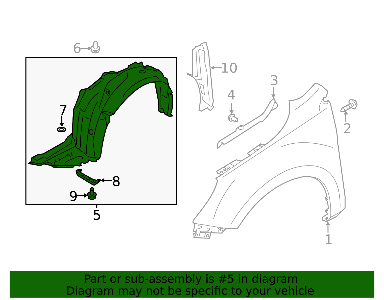 Subaru 59110AL03B Genuine OEM Fender Liner for sale online | eBay