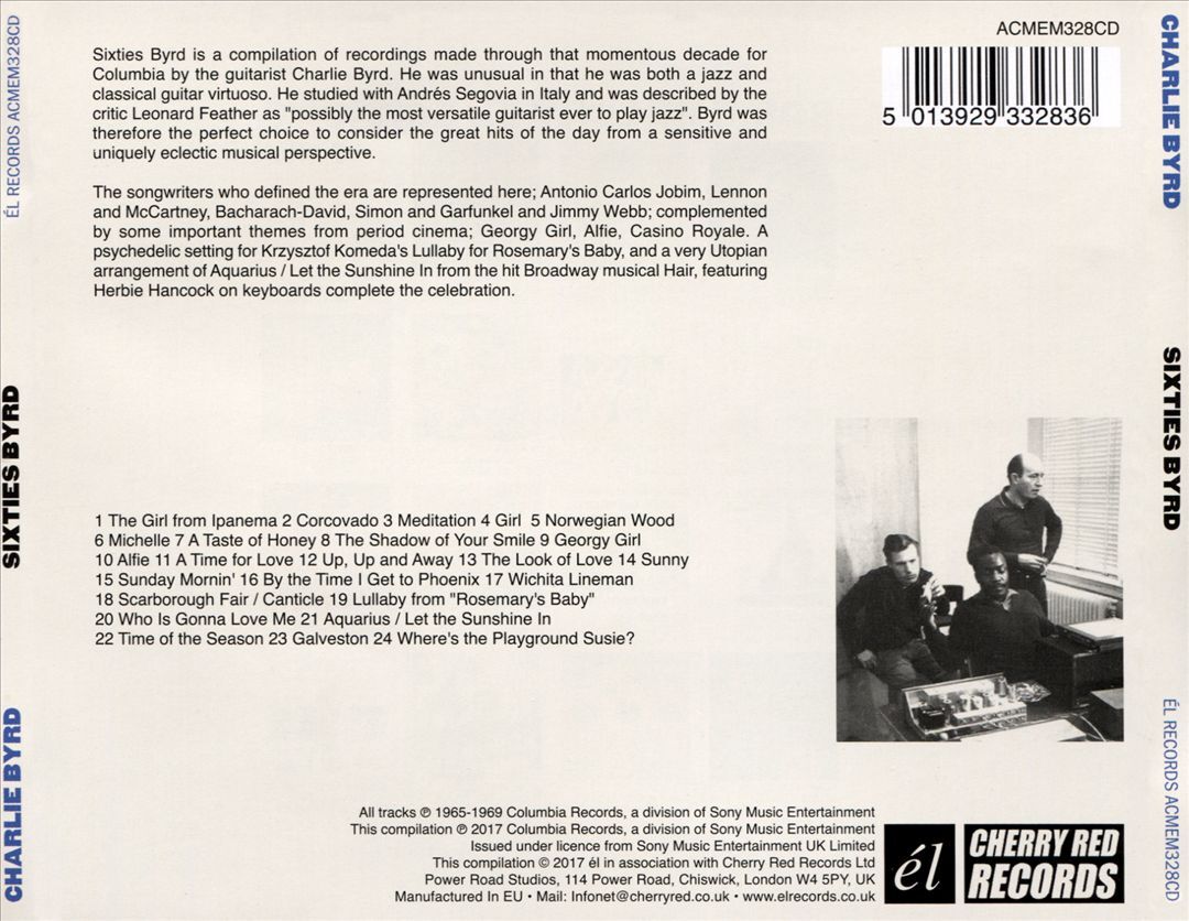 CHARLIE BYRD SIXTIES BYRD: CHARLIE BYRD PLAYS TODAY'S GREAT HITS NEW CD ...